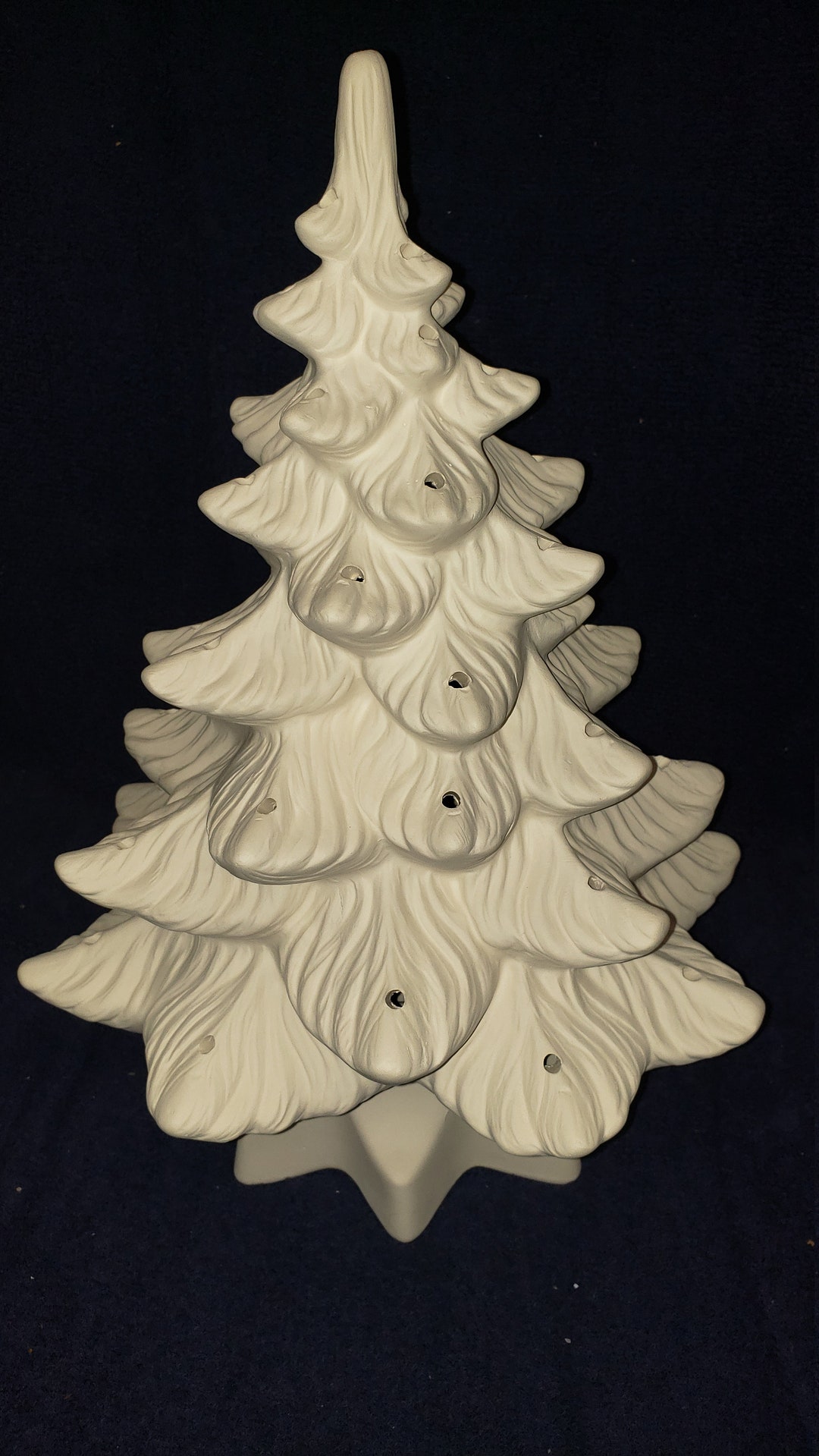 Atlantic A104 Ceramic Christmas Tree with Base Bisque Ready to Paint ...