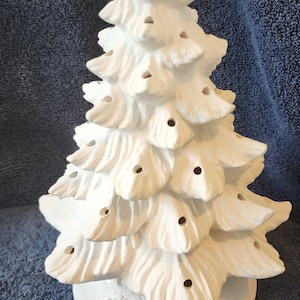 Nowell 341 Ceramic Christmas Tree With Base - Bisque (ready to Paint ...