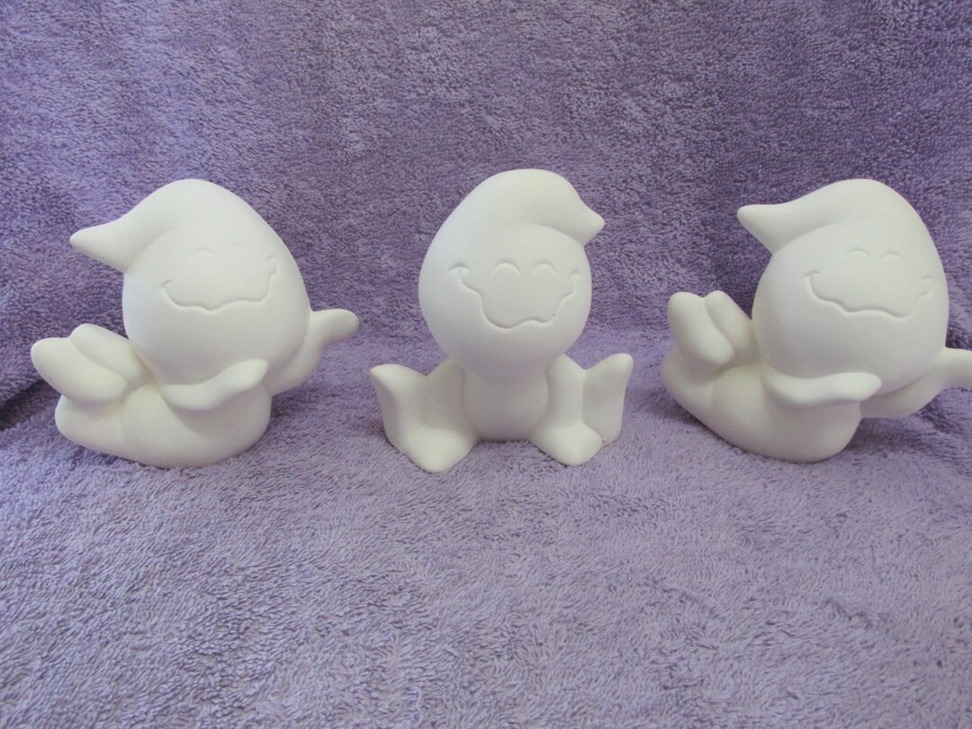 Clay Magic 1957 - 3 Ghosts (bisque - Ready to Paint) - Etsy