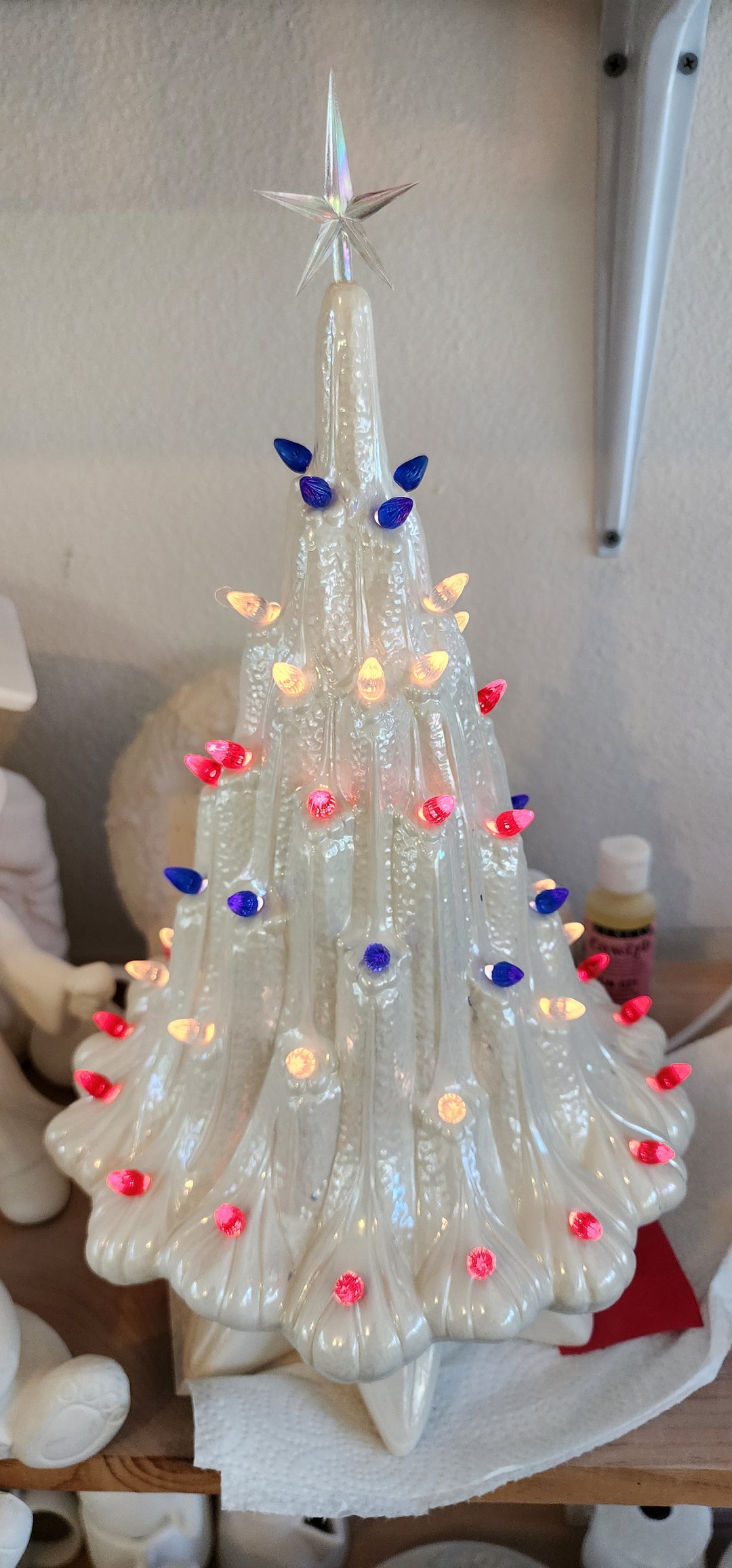 Clay Magic 4341 & 4342 Modern Tree With Base Painted in Clear With MOP ...