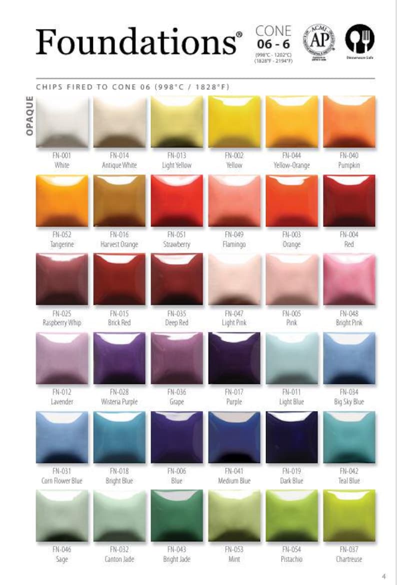 Mayco Foundations Opaque Glazes - Etsy