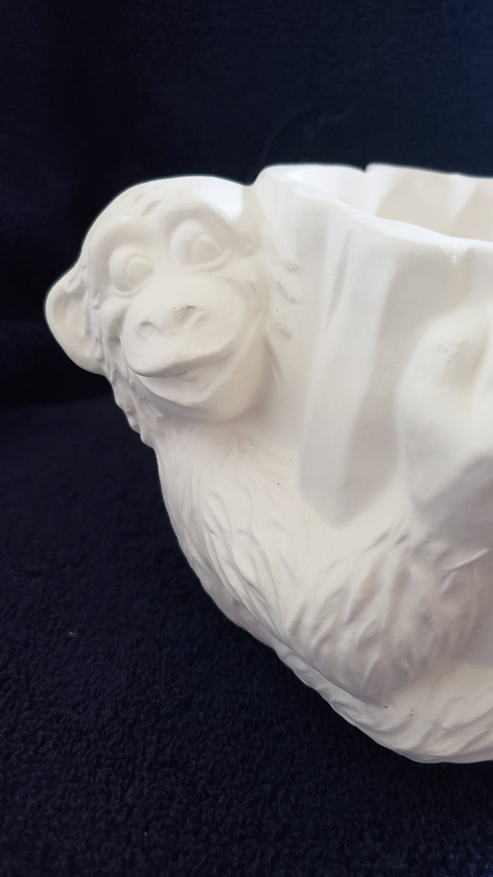 Macky 256 Banana Planter With Monkey Hanging Around Bisque | Etsy