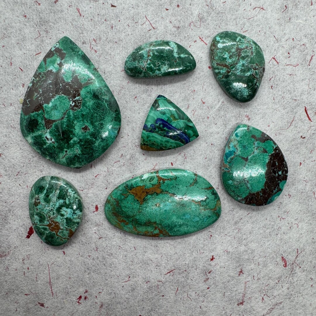 Beautiful and Rare Australian Chrysocolla Cabochon Gemstones-lot of 7 ...