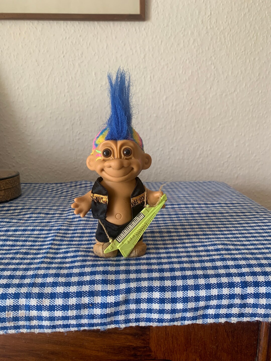 Vintage, Russ, Blue, Rainbow Mohawk Hair, Rock Star, Troll, Doll ...