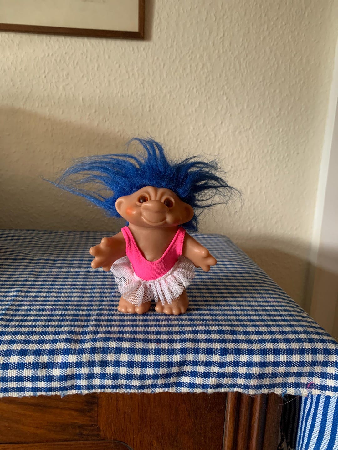 Vintage, 1986, 1980s, DAM, Blue Hair, Troll, Doll, Figure, In ...