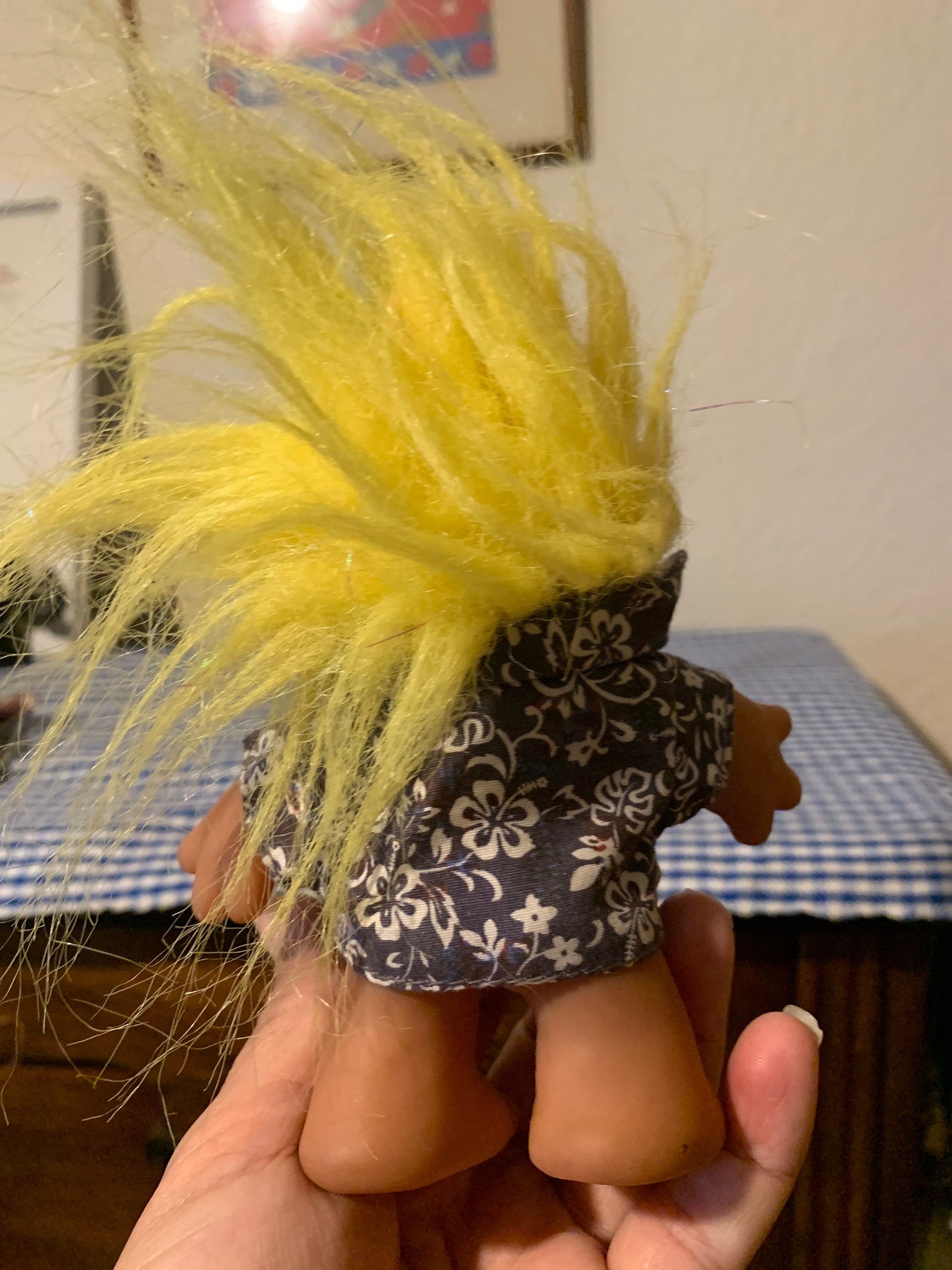 Vintage, 1986, DAM, Yellow Hair, Troll, Doll, Figure, In, Hawaiian ...