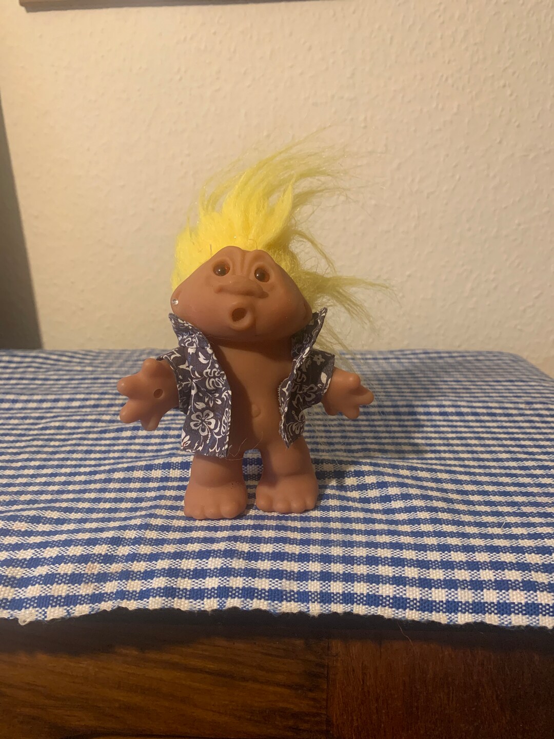 Vintage, 1986, DAM, Yellow Hair, Troll, Doll, Figure, In, Hawaiian ...