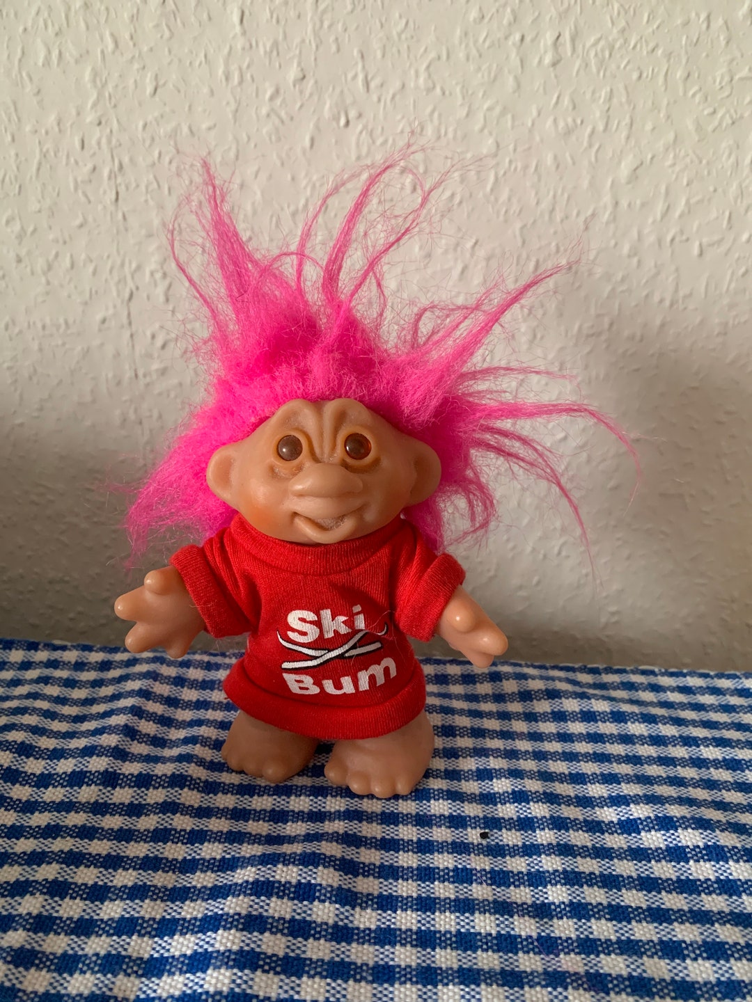 Vintage, 1986, DAM, Pink Hair, Troll, Doll, Figure, In, Ski Bum ...
