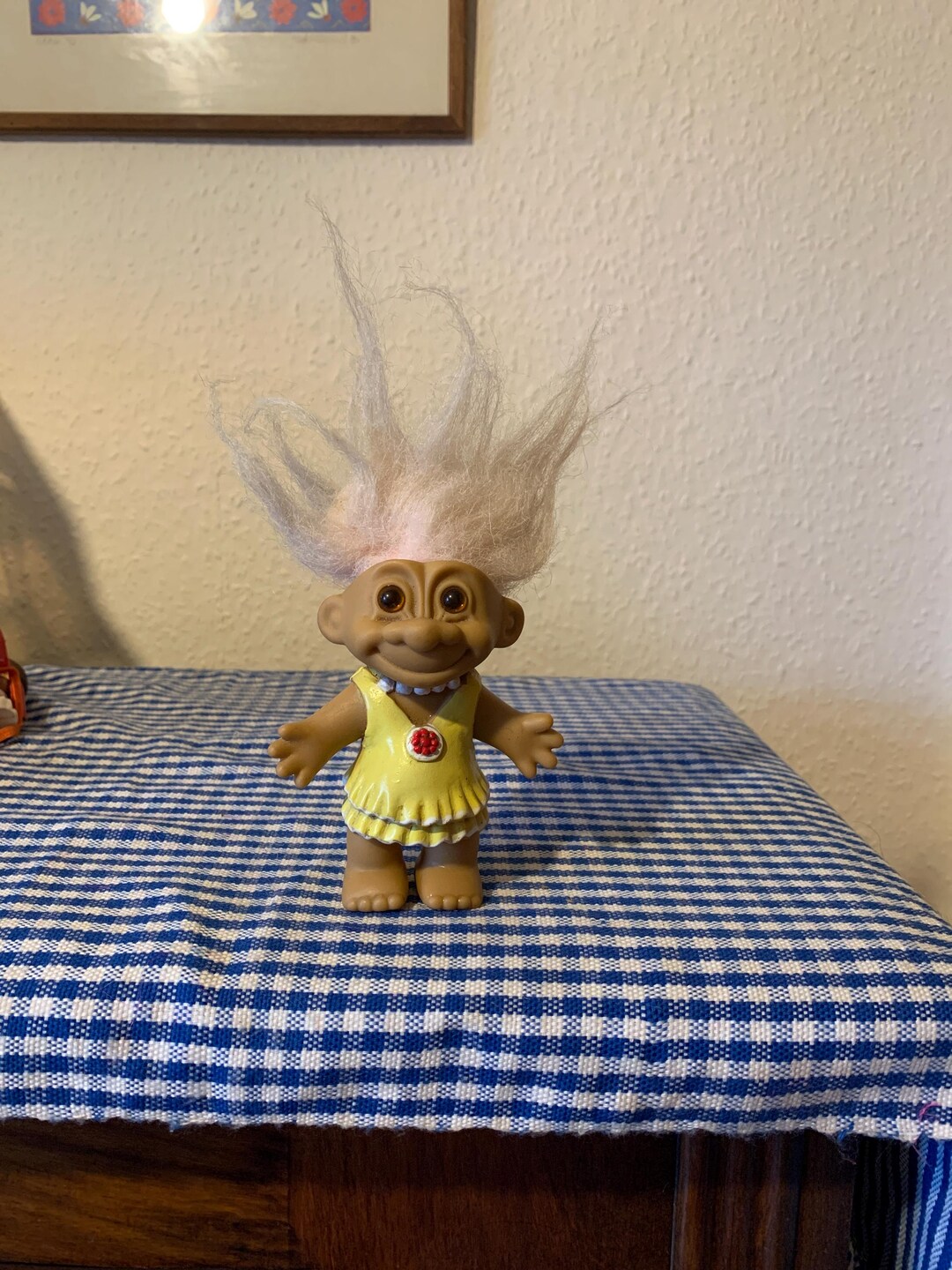 Vintage, 1980s, 1990s, Light Pink Hair, Troll, Doll, Figure, in Dress ...
