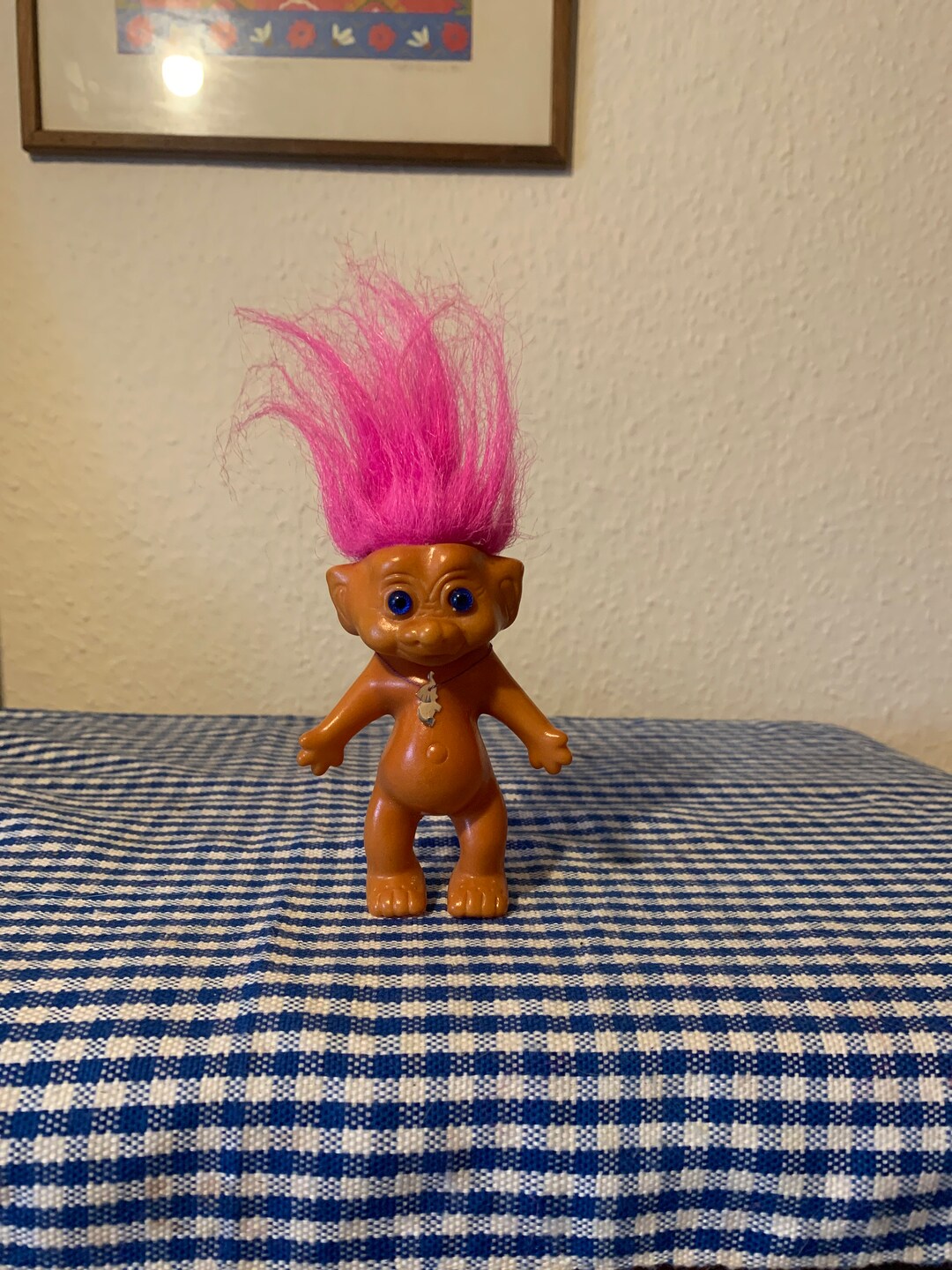 Vintage, PMS, Korean, Pink Hair, Troll, Doll, Figure, With Elephant ...