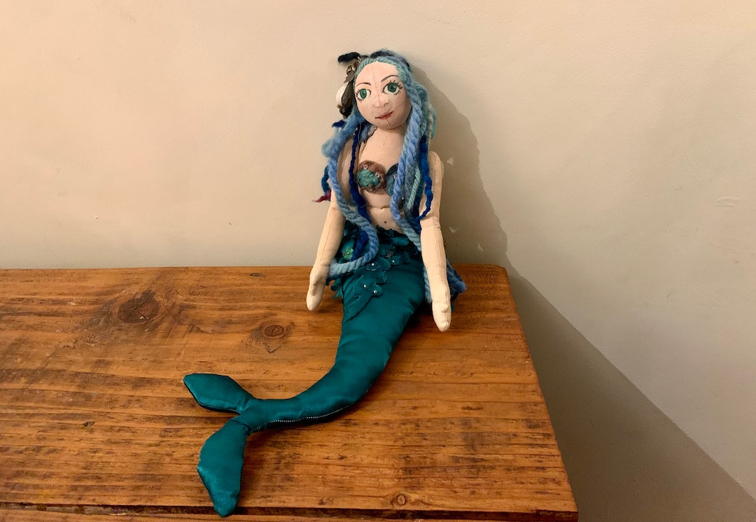 Handmade, Meryl, Mermaiden, Mermaid, Art Doll, Fabric Doll, Fantasy ...