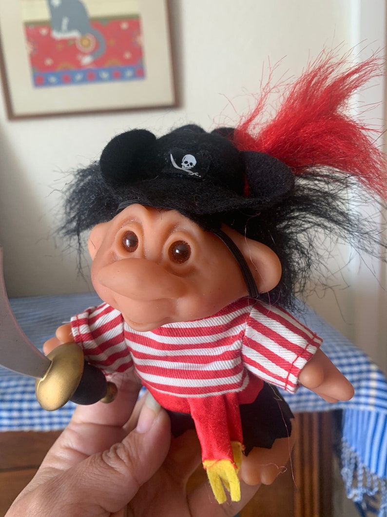 Vintage, 1986, 1980s, DAM, Bkack Hair, Pirate, Troll, Doll, Figure ...