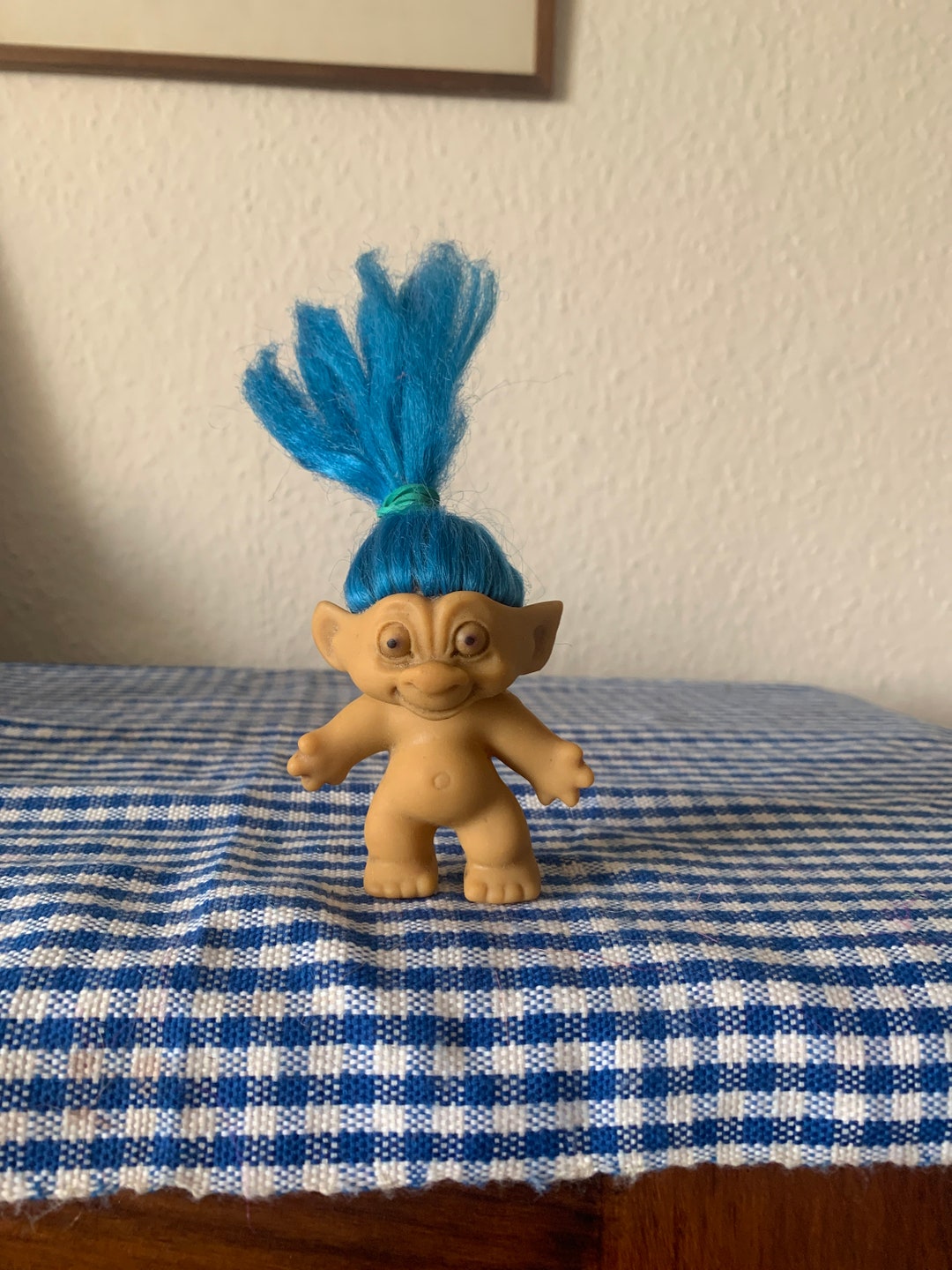 Rare, Vintage, 1980s, Small, Blue Hair, Troll, Doll, Figure, Made in ...