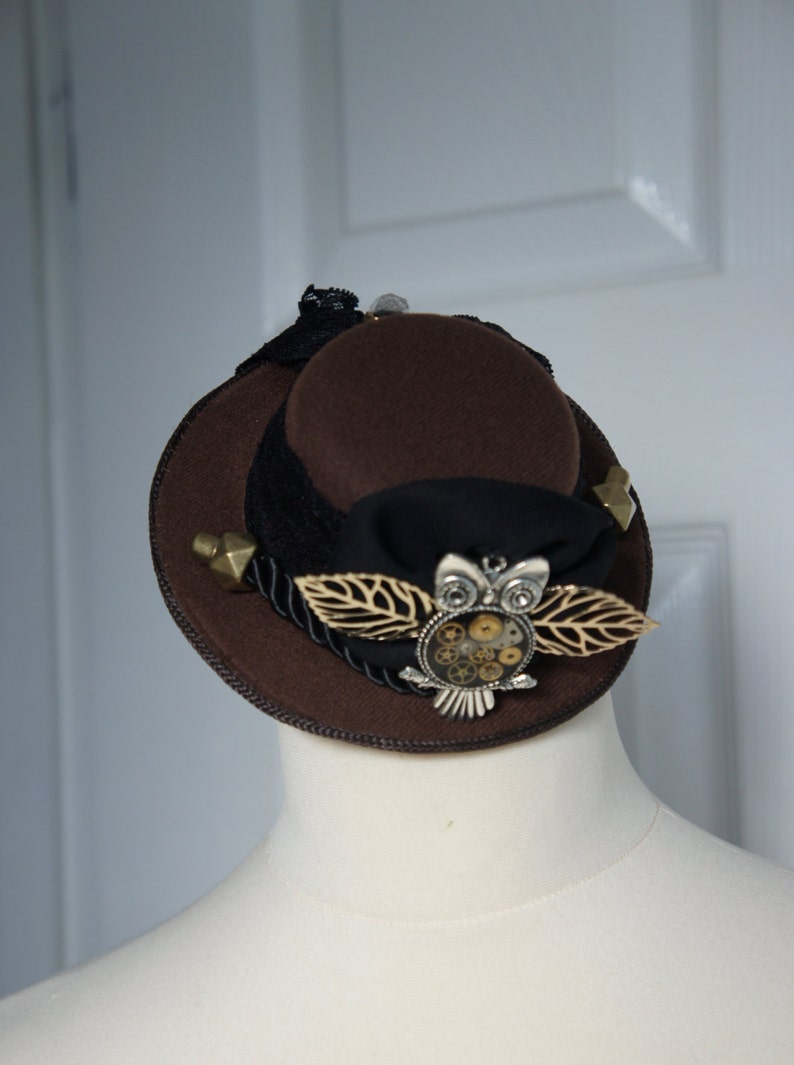 The One of A Kind Steampunk Silver Clockwork Owl With Leaf Wings Brown ...