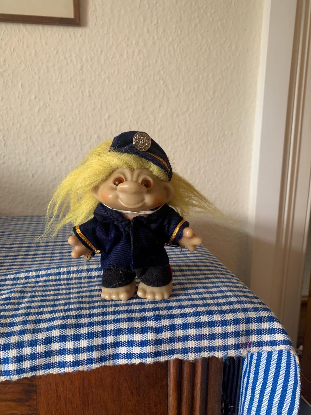 Vintage, 1986, 1980s, DAM, Yellow Hair, Troll, Doll, Figure, In, Police ...