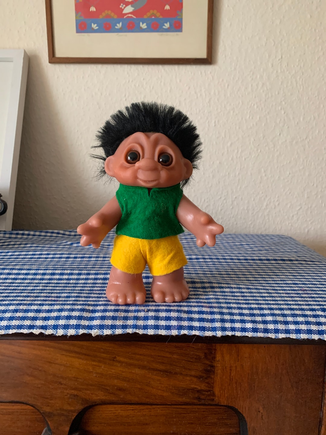 Rare, Vintage, 1980, 1980s, Larger, DAM, Black Hair, Troll, Doll ...