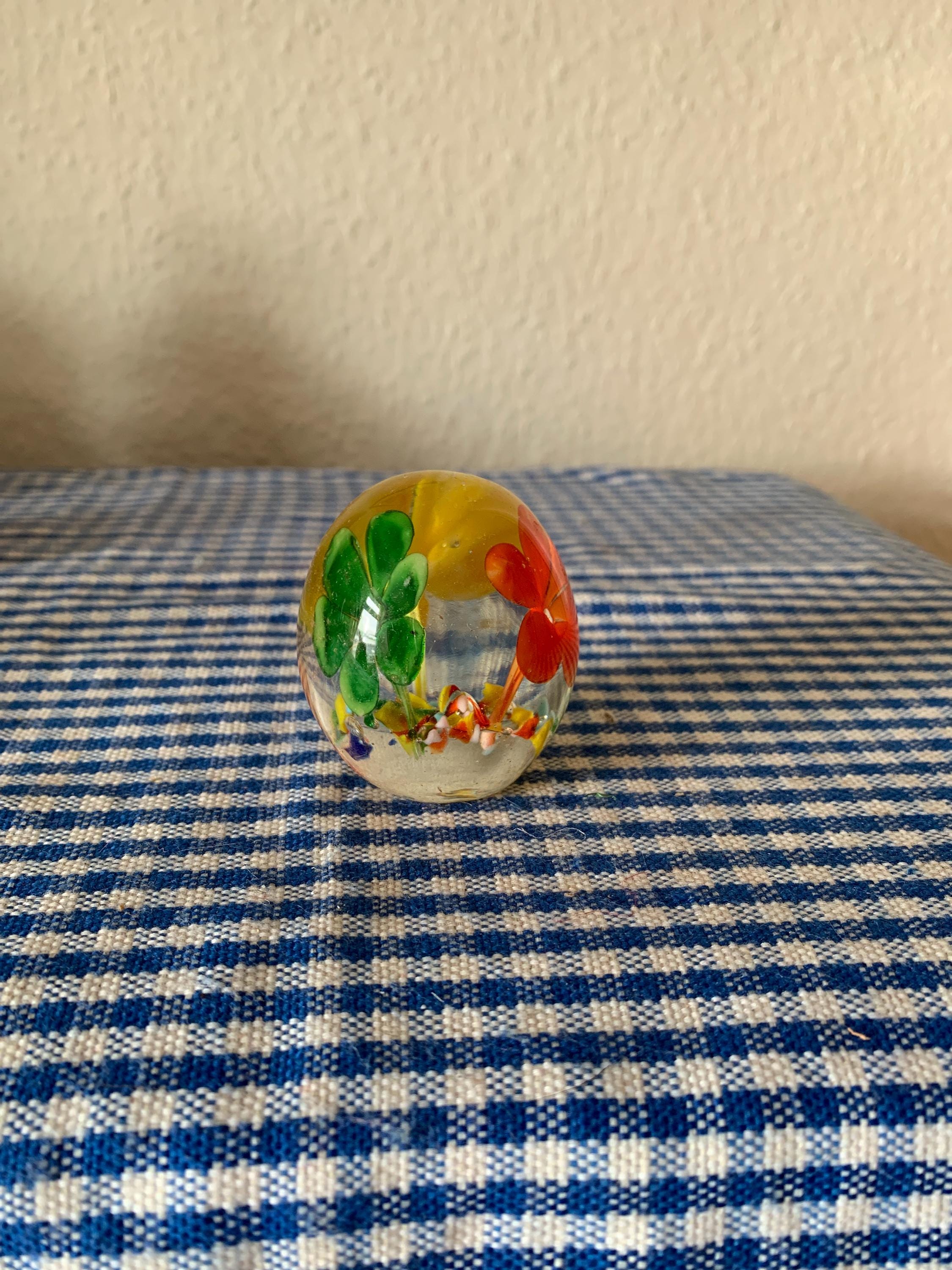 Vintage, 1970's, Multicoloured, Floral, Glass, Paperweight, Figurine ...