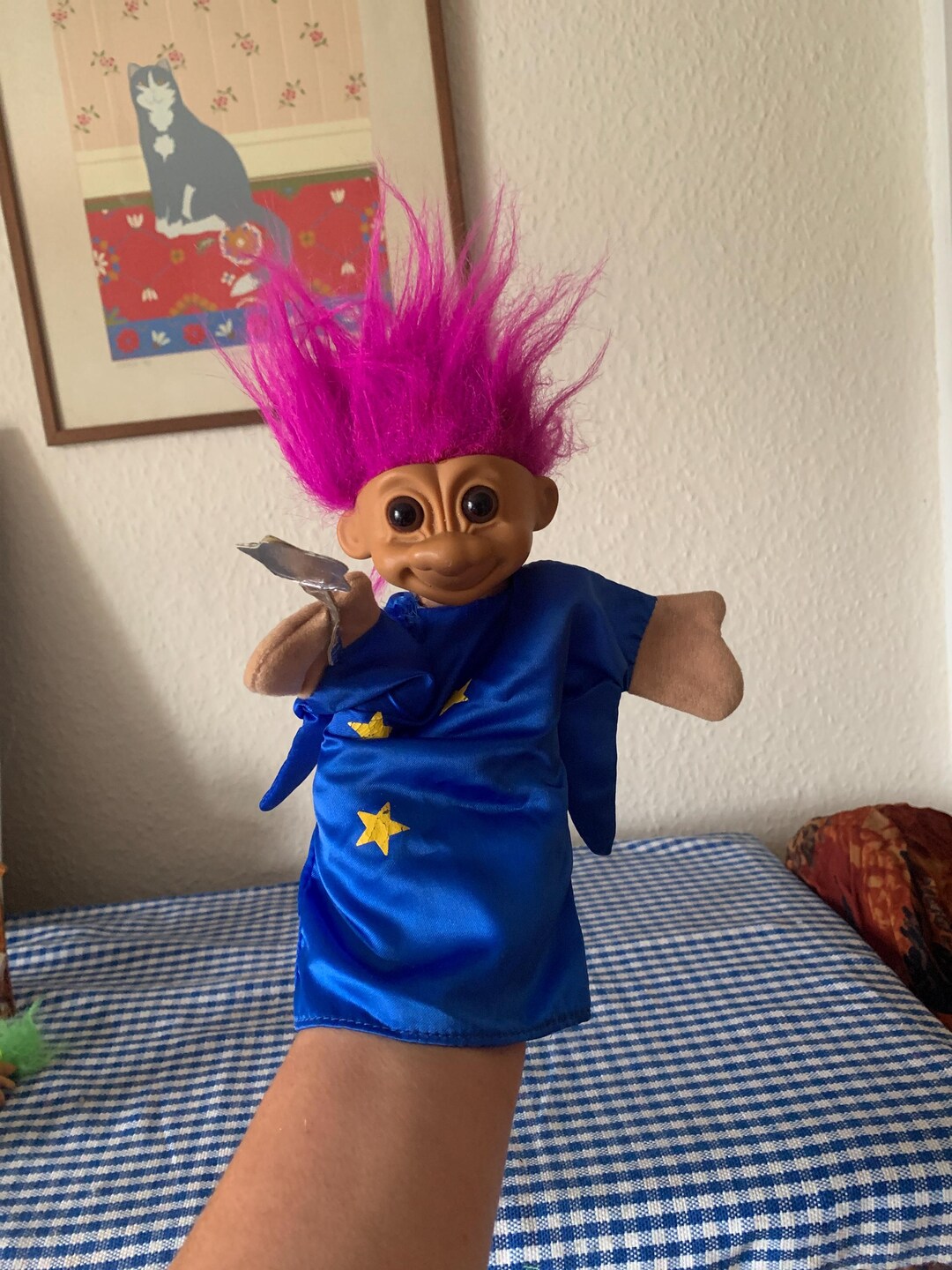 Vintage, Russ, Pink Hair, Troll, Doll, Hand, Puppet, Figure, In, Wizard ...