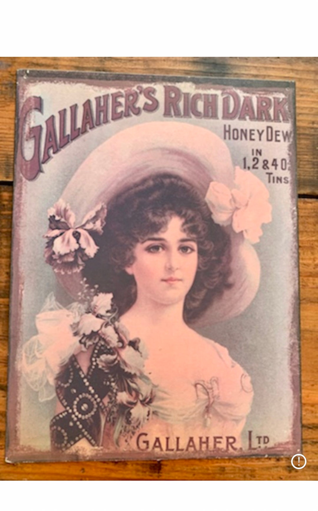 Vintage, Victorian, Advertising, Metal, Poster, Sign, Gallaher’s Rich ...