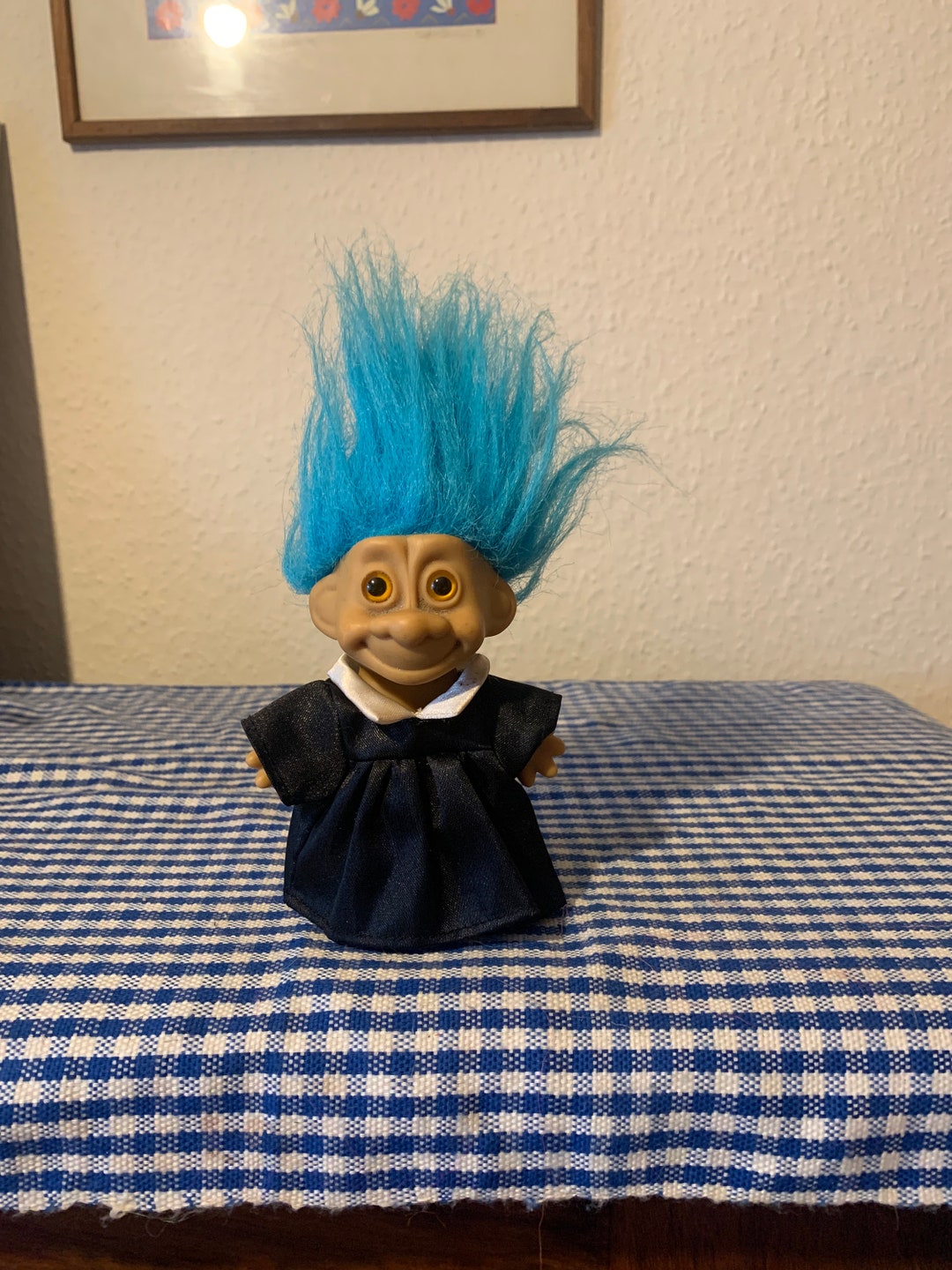 Vintage, 1998, 1990s, Trollkins, Blue, Hair, Troll, Doll, Figure, In ...
