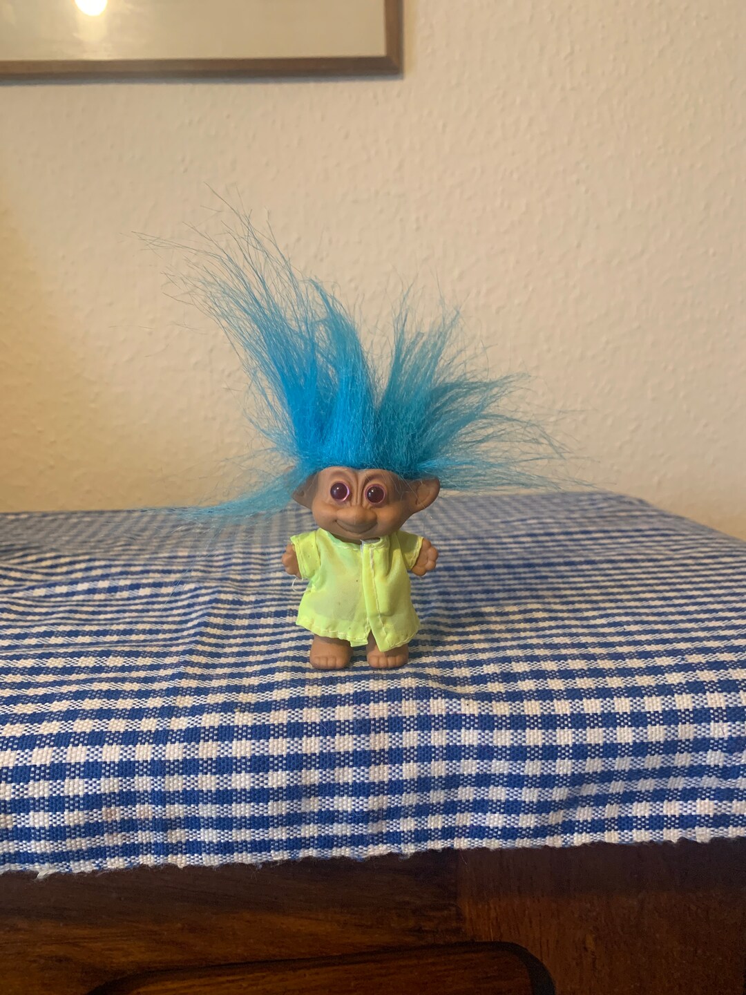 Vintage, 1980s, 1990s, Small, Blue Hair, Troll, Doll, Figure, In ...