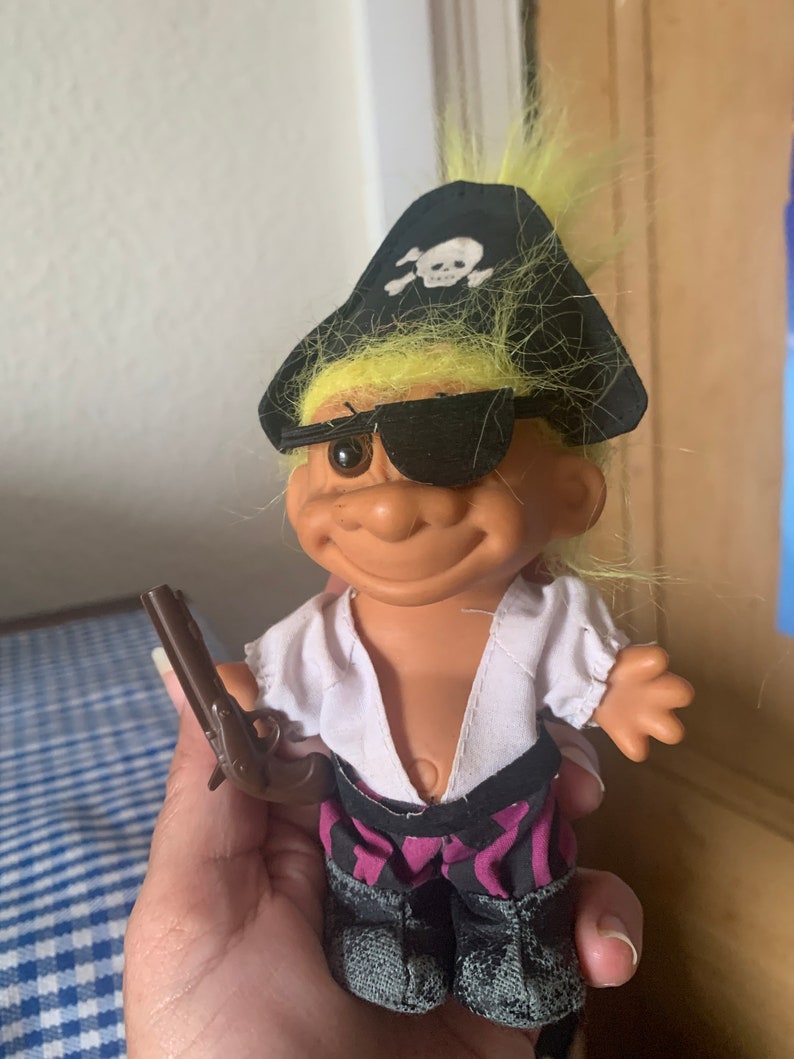 Vintage, 1980s, 1990s, Yellow Hair, Pirate, Troll, Doll, Figure ...