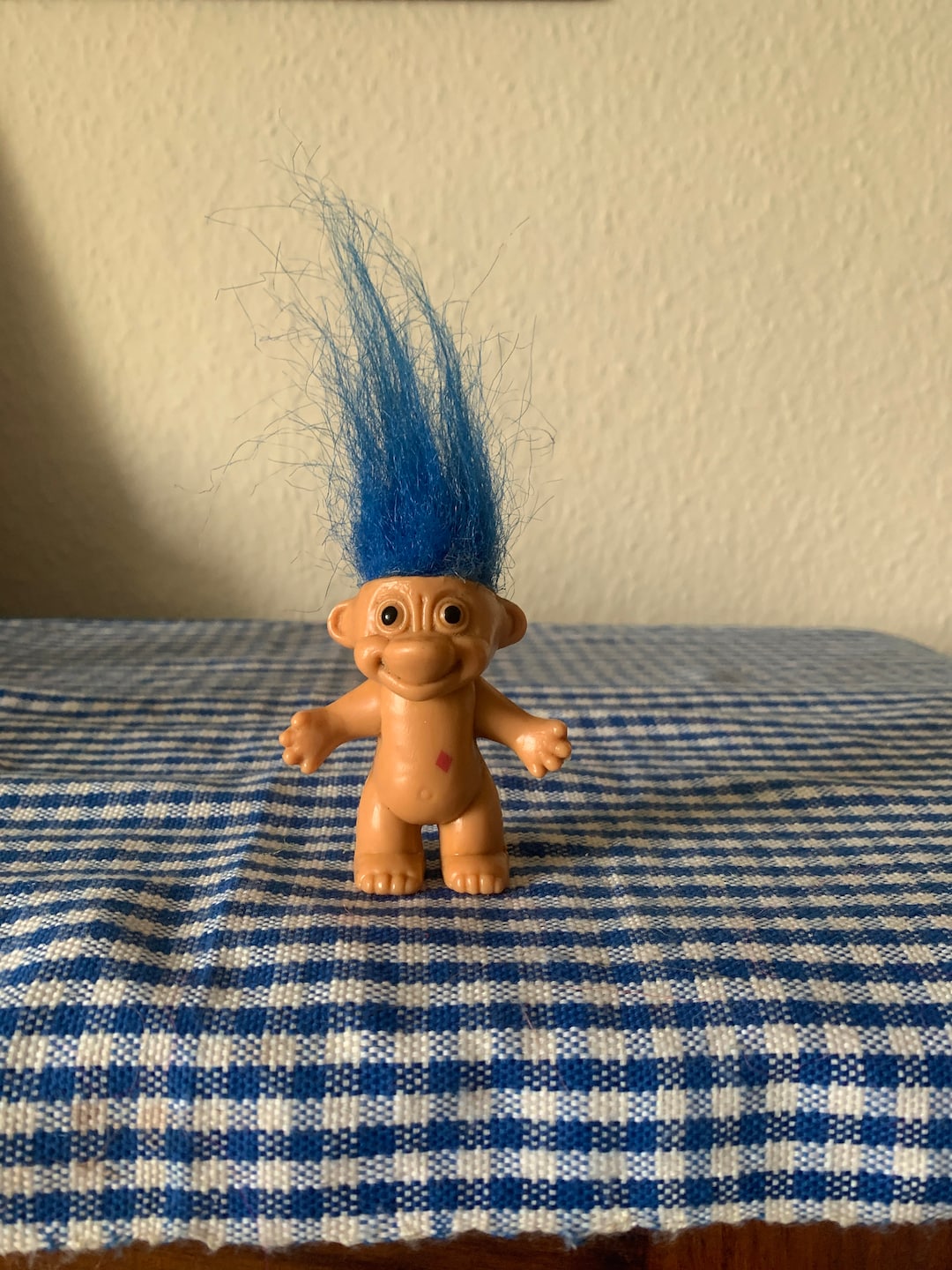 Vintage, 1980s, 1990s, Small, Blue Hair, Troll, Doll, Figure, Diamond ...