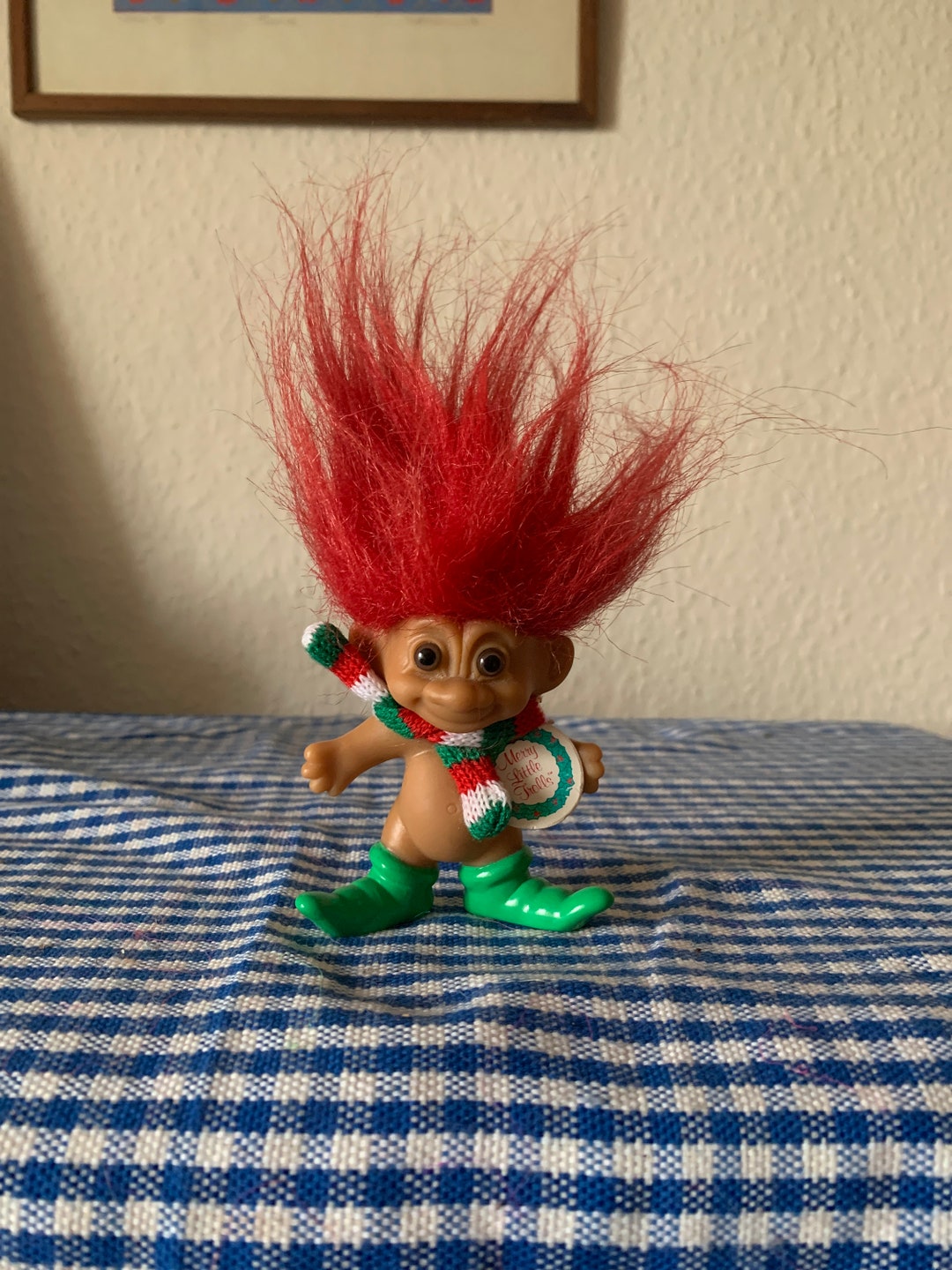 Vintage, Russ, Red Hair, Elf, Troll, Doll, Figure, In, Red Boots, Hat ...