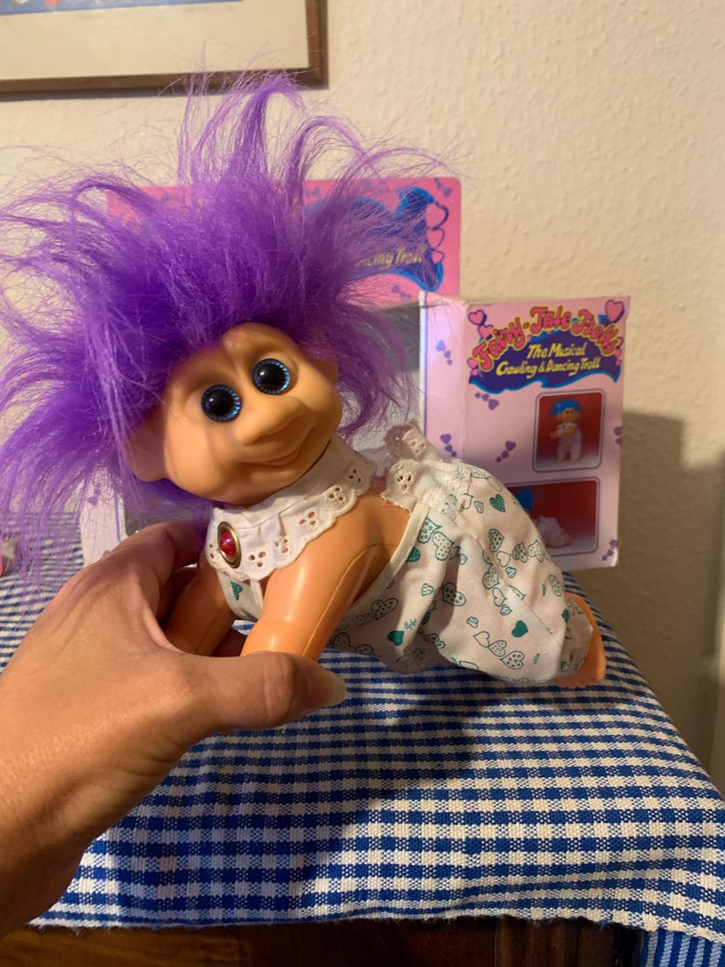 Rare, Vintage, 1992, 1990s, Purple Hair, Fairy Tale Trolls, Baby, Troll ...