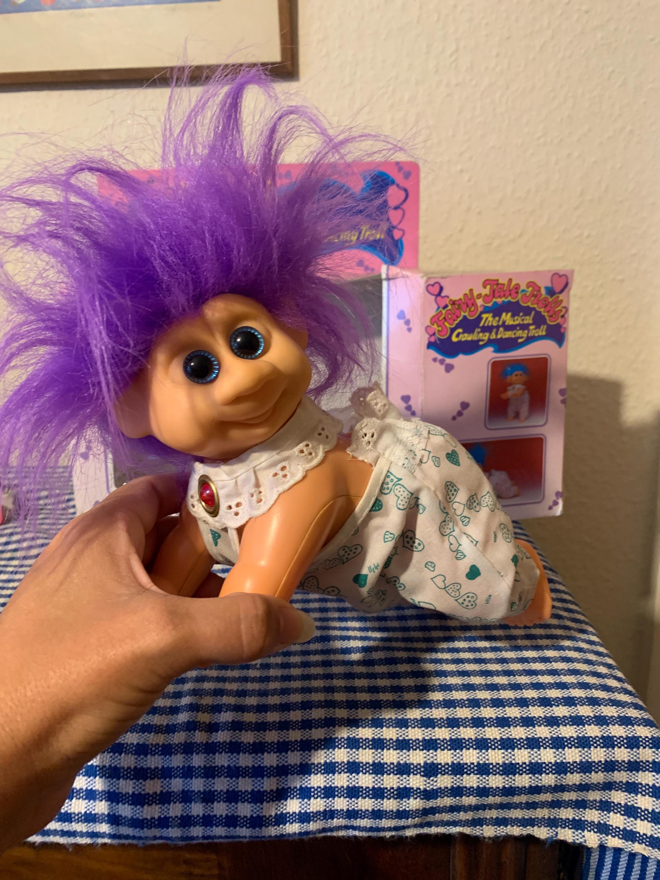 Rare, Vintage, 1992, 1990s, Purple Hair, Fairy Tale Trolls, Baby, Troll ...