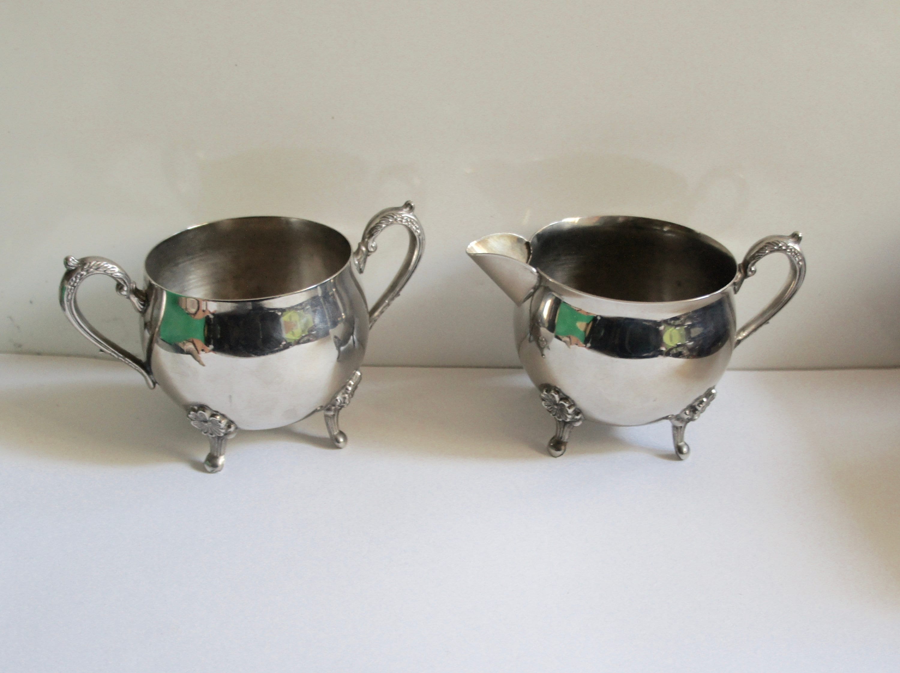 Vintage, Antique, Silver Plated, Jug, And, Sugar, Bowl, Set, With ...