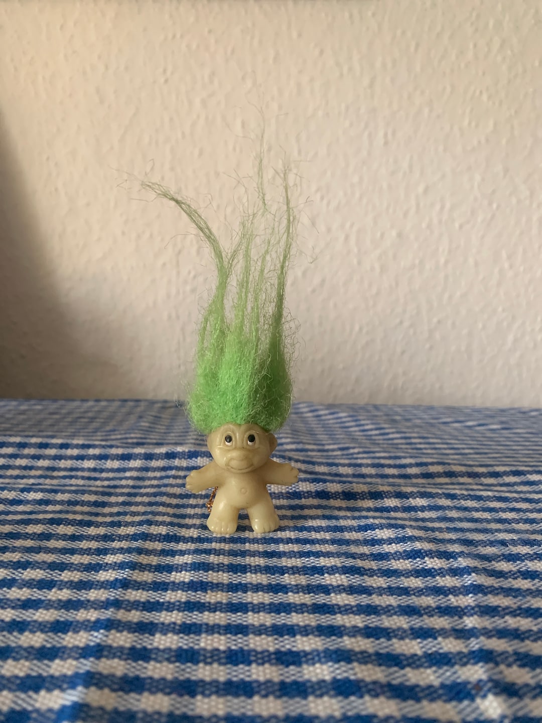 Vintage, 1980s, DAM, Small, Green Hair, Troll, Doll, Figure, Hanging ...