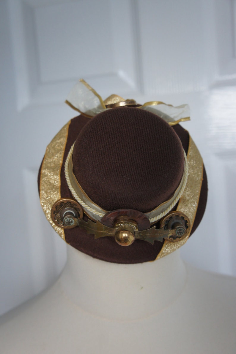 One of A Kind Steampunk the Brass Teleporter Ornamented Mini Riding Hat ...