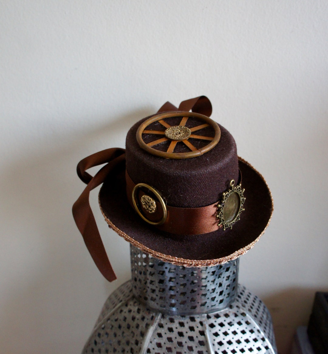 One of A Kind Steampunk Cogs and Wheels Mini Top Hat Fascinator With ...