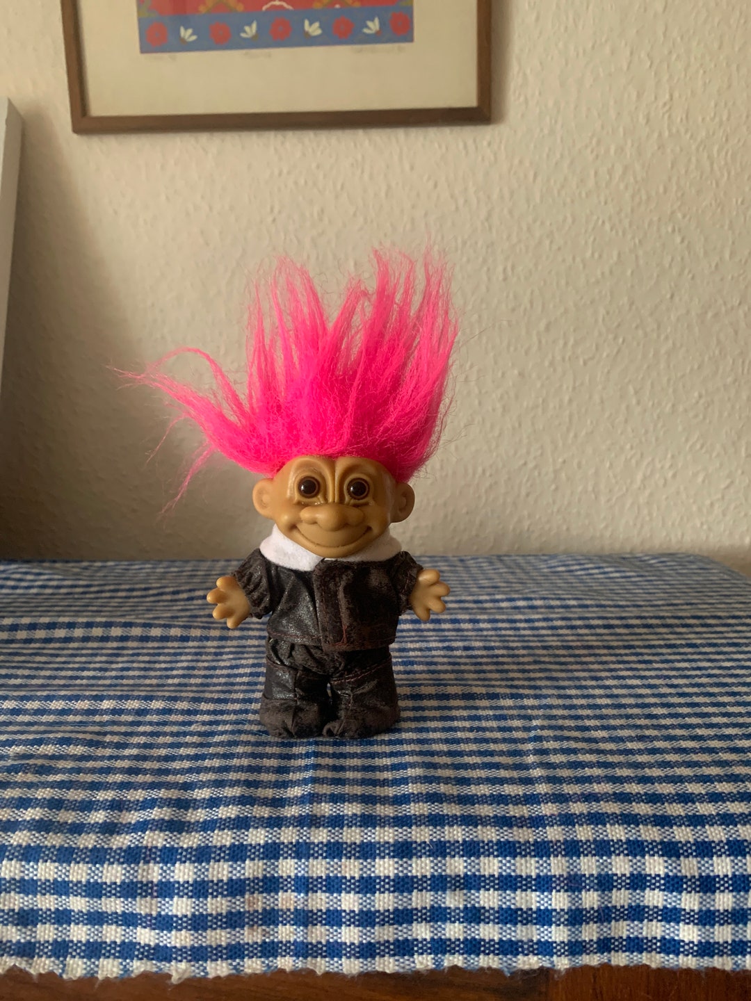 Vintage, Russ, Pink Hair, Aviator, Pilot, Troll, Doll, Figure, Trousers ...