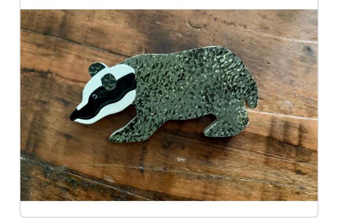 Vintage, 1980s, 1990s, Wooden, Badger, Brooch, Pin, Jewellery, Retro ...