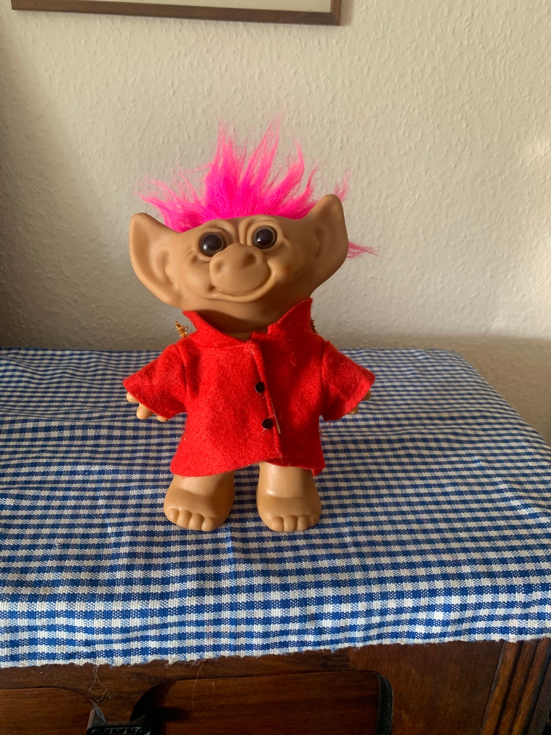 Vintage, Large, 1970s, 1980s, Wishnik, Uneedadoll, Pink Hair, Troll ...