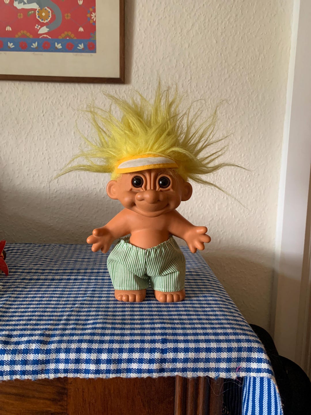 Vintage, Large, Russ, Yellow Hair, Troll, Doll, Figure, In, Sun Visor ...