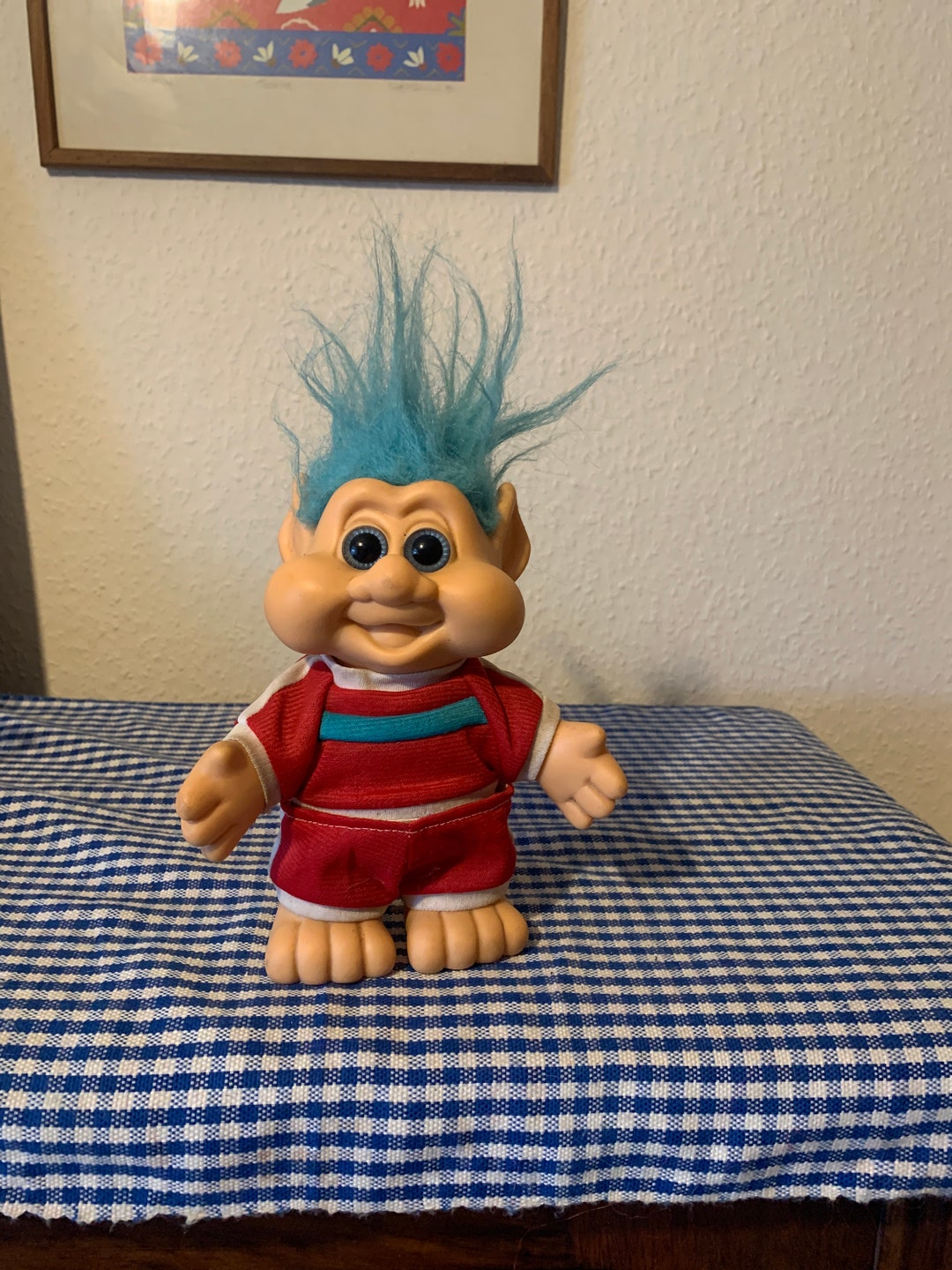 Vintage, 1991, 1990s, Large, ITB, Blue Hair, Troll, Doll, Figure, Red ...