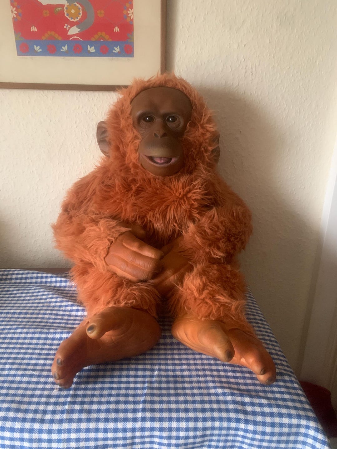Vintage, 1990s, Large, Orange Orangutan, Chimp, Monkey, Plush, Hand ...