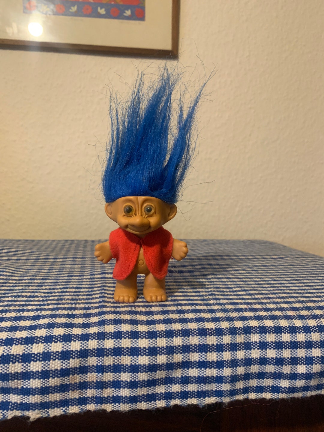Vintage, 1992, 1990s, Russ, Small, Blue Hair, Troll, Doll, Figure, In ...