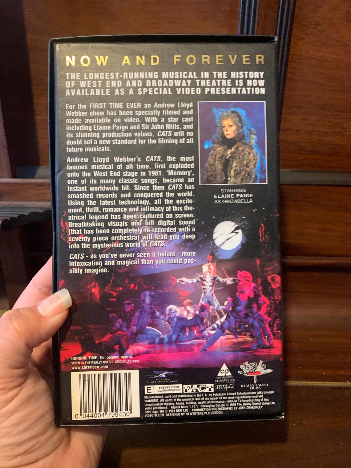 Vintage, 1998, Andrew Lloyd Webber, Cats, Musical, VHS, Video Tape ...
