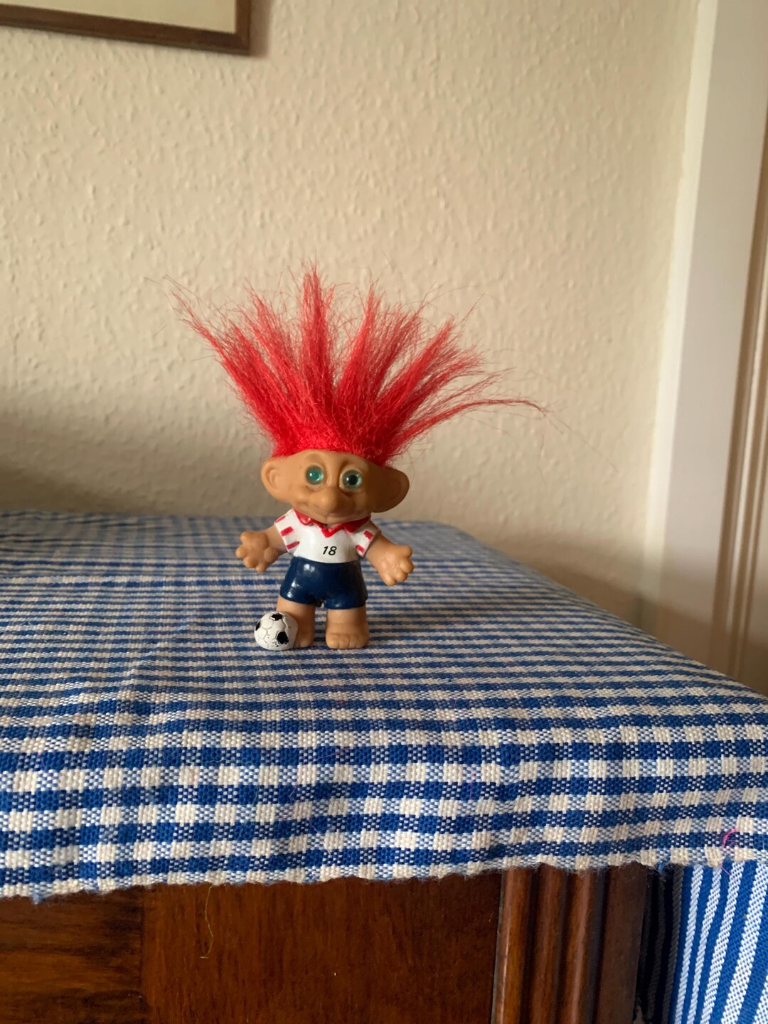 Vintage, 1990s, Small, Red Hair, Troll, Doll, Figure, In, Football, 18 ...