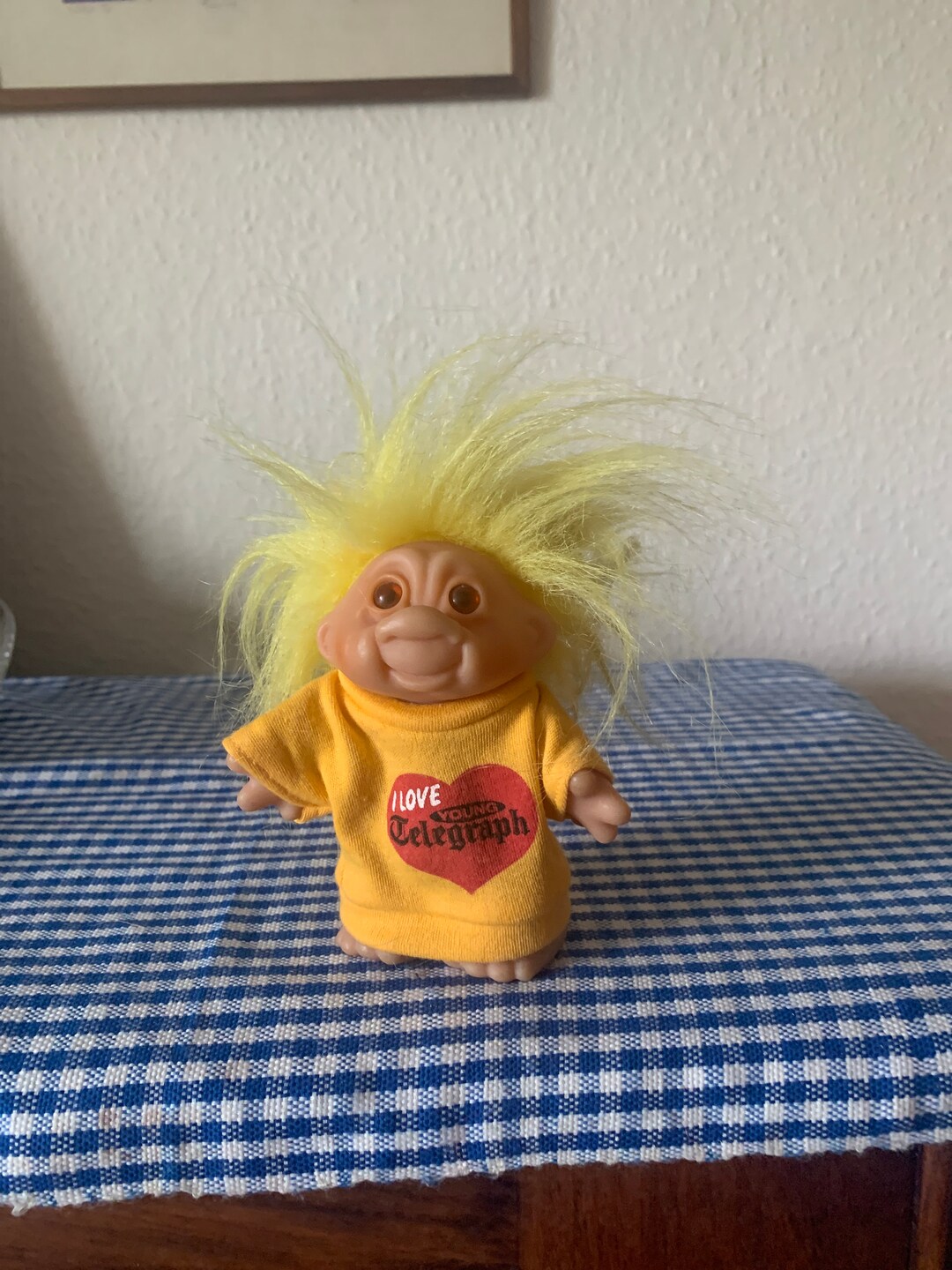 Vintage, 1986, 1980s, DAM, Yellow Hair, Troll, Doll, Figure, In, I Love ...