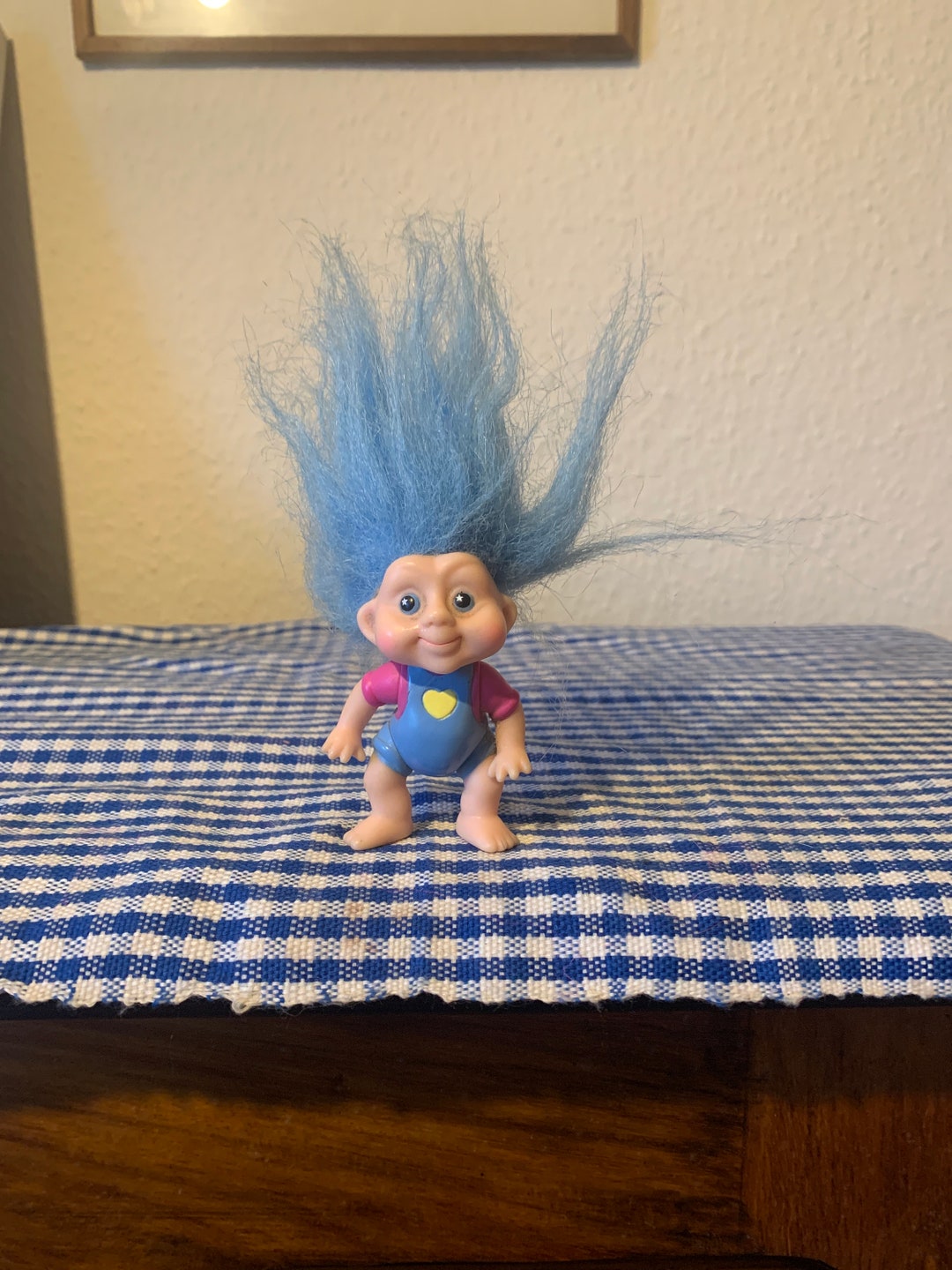Vintage, 1991, 1990s, Small, Applause, Blue Hair, Posable, Troll, Doll ...