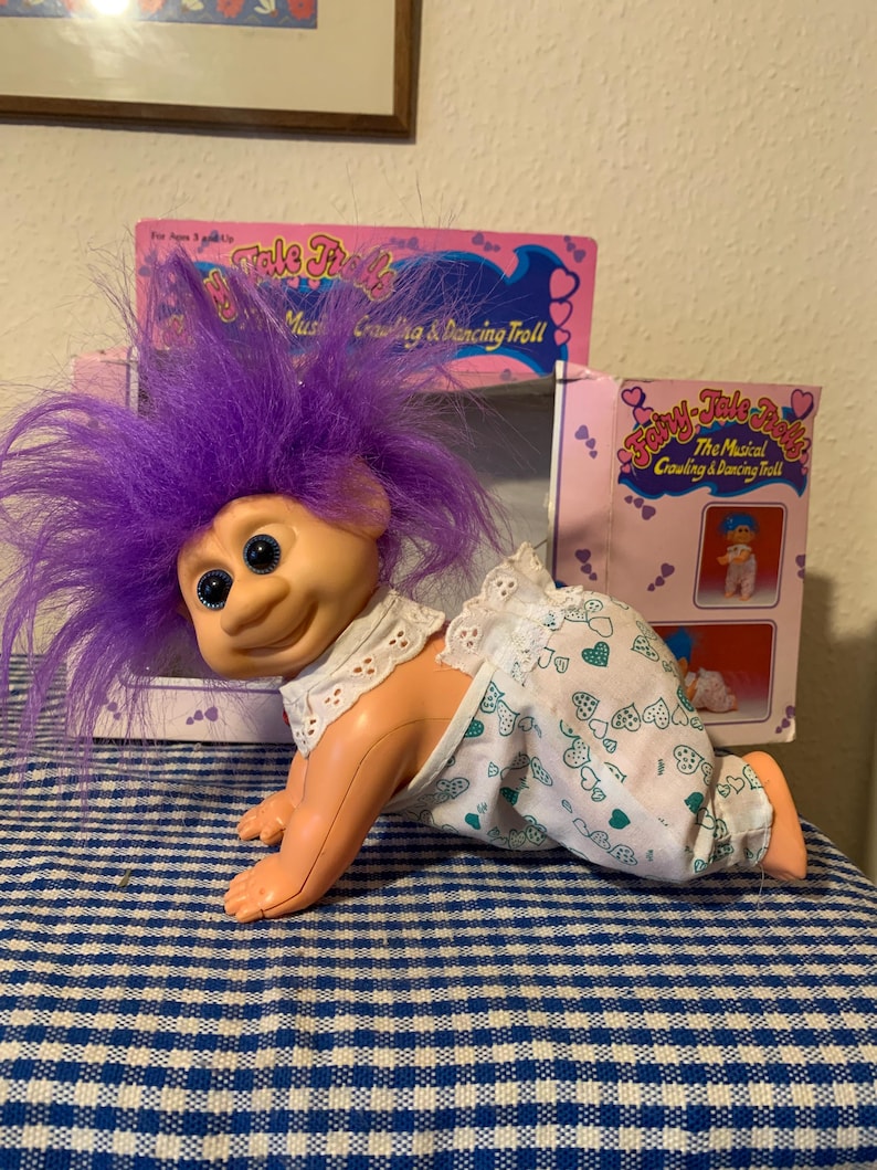 Rare, Vintage, 1992, 1990s, Purple Hair, Fairy Tale Trolls, Baby, Troll ...