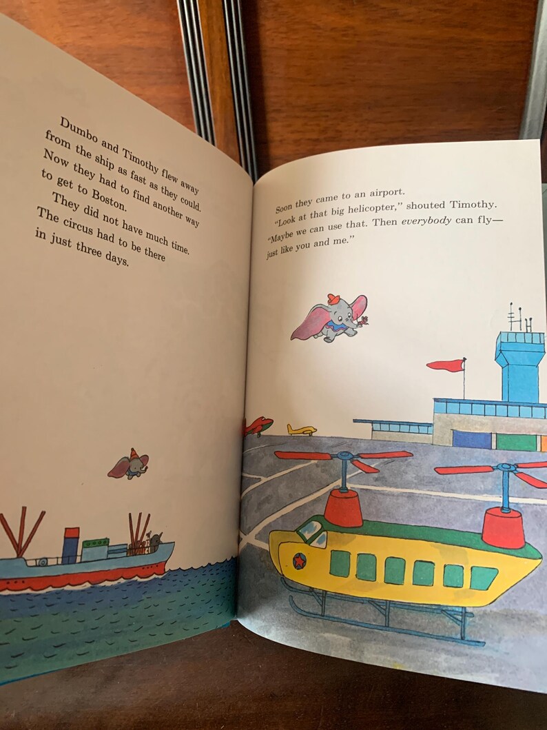 Vintage, 1972, Disney, Dumbo on Land on Sea in the Air, Hard Back ...