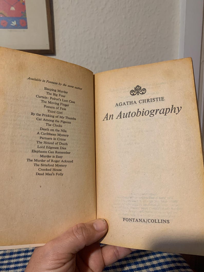 Vintage, 1970s, 1978, Fontana, Agatha Christie, an Autobiography, Non ...