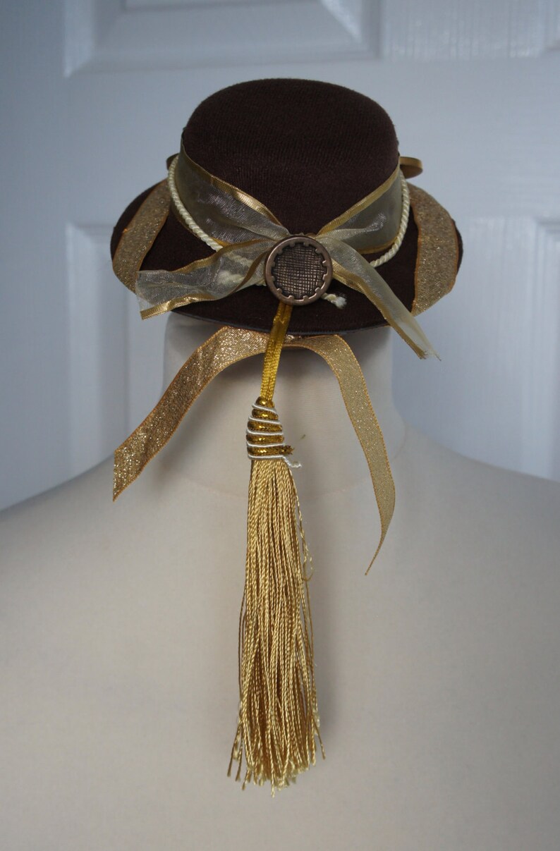 One of A Kind Steampunk the Brass Teleporter Ornamented Mini Riding Hat ...