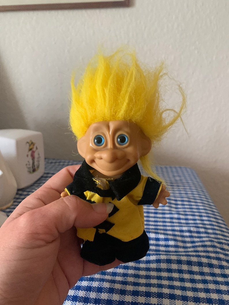 Vintage, 1998, 1990s, Trollkins, Yellow Hair, Troll, Doll, Figure, In ...